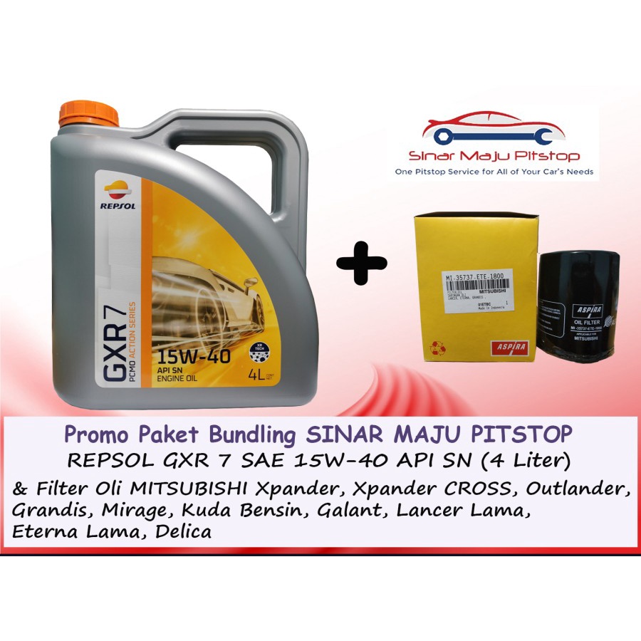 Jual Paket Bundling Oli REPSOL GXR 7 15W-40 API SN Original 4 Liter ...