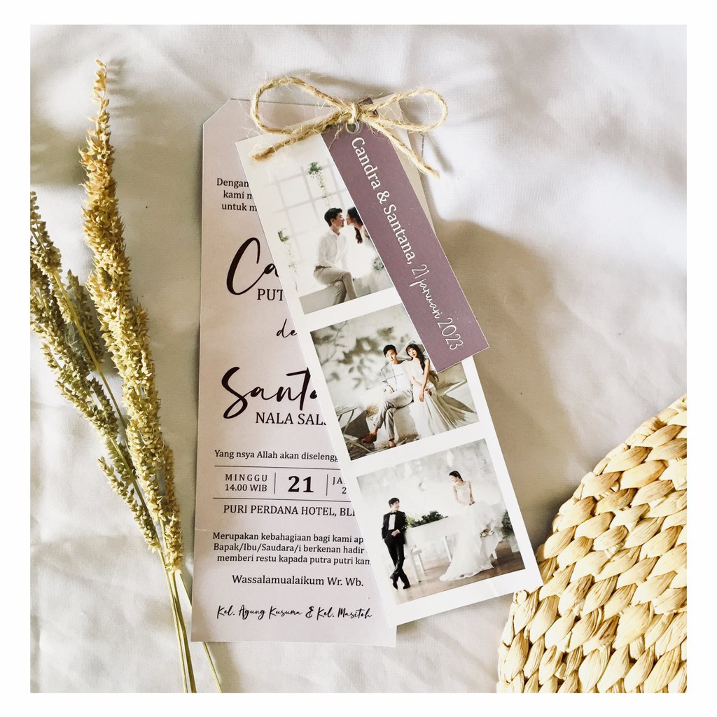 Jual Undangan Pernikahan Hang Tag Tali Rami - Cetak Undangan Murah hang ...