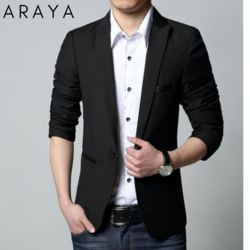 Jual JAS PRIA JAS RESMI JAS WISUDA JAS FULL BLACK | Shopee Indonesia