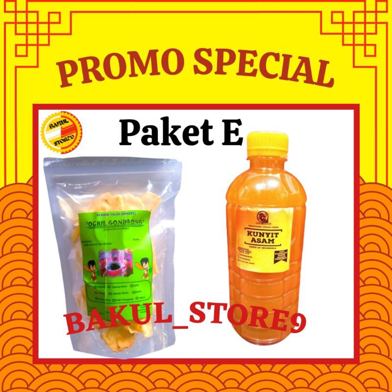 Jual PAKET E Keripik Talas Ochil Gondrong + Makitong Kunyit Asam 500 Ml Lebih Hemat | Shopee ...