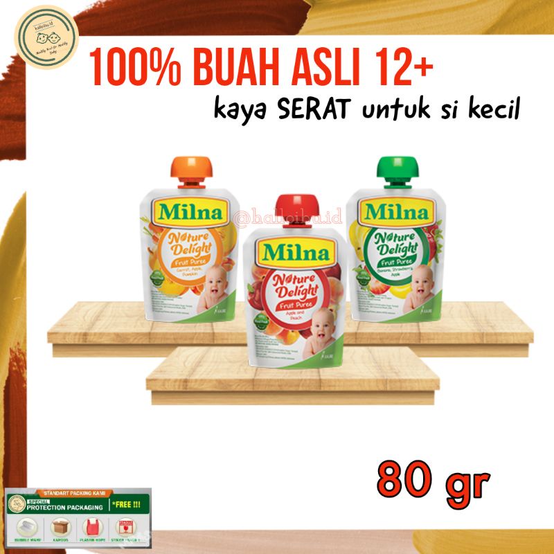 Jual MILNA Nature Delight Pure Fruit 80 gr 12+ / Buah Murni siap saji ...