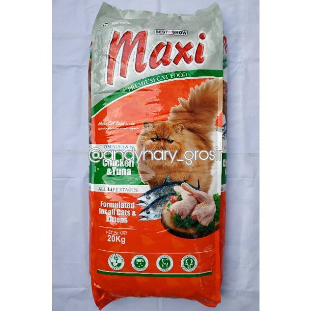 Jual Maxi Cat Food 20 KG Makanan Kucing Dari Best In Show 20Kg | Shopee ...