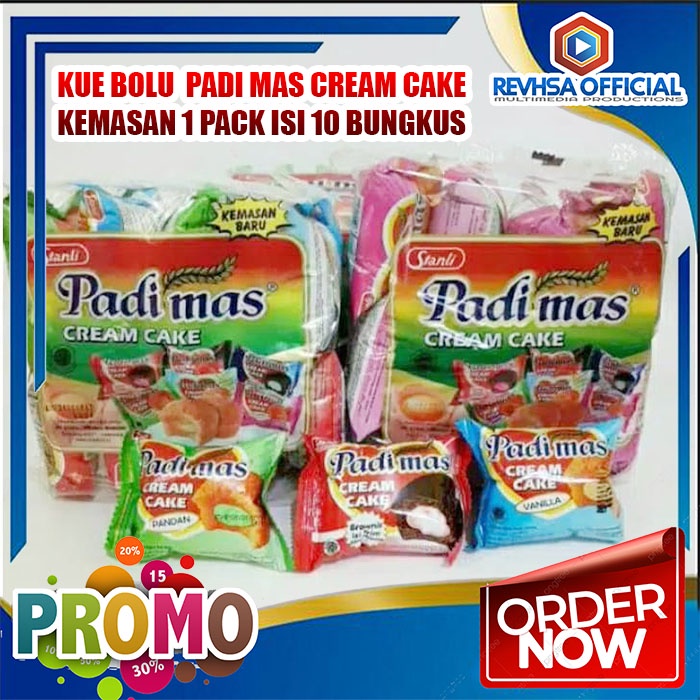 Jual Roti Cream Cake PADI MAS 10gr isi 10 bungkus | Shopee Indonesia