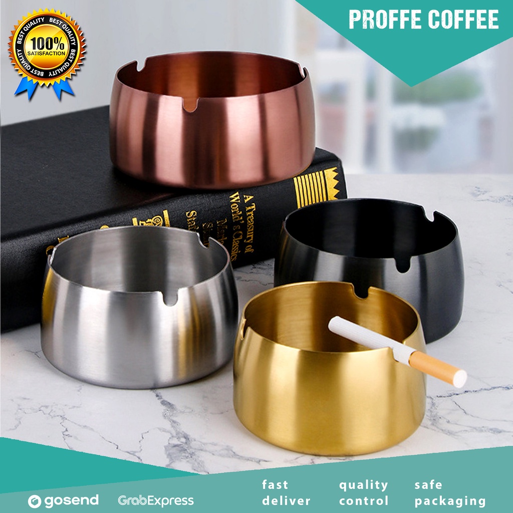Jual asbak rokok stainless steel Asbak abu roko Ashtray Ash tray Wadah ...