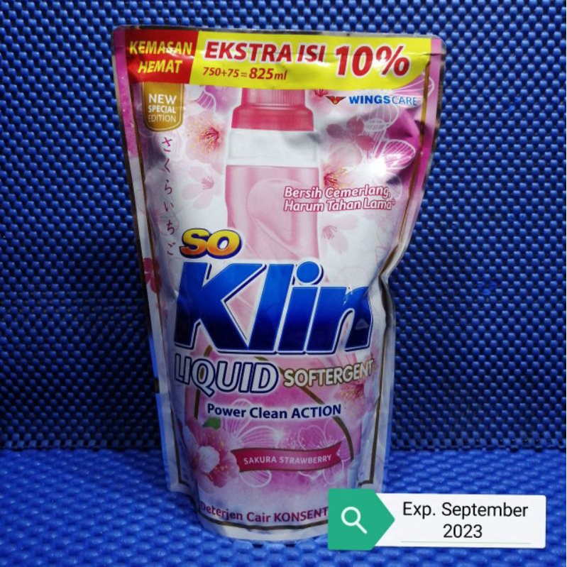 Jual Soklin liquid softergent sakura strawberry 750ml sabun cair dan pewangi pakaian soklin ...