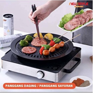 Jual Smokeles BBQ Grill Pan Panggangan Anti Lengket 32 cm Bahan Tebal ...