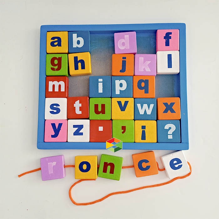 Jual Permainan Meronce Anak Balok Ronce Kayu Abjad Angka Huruf Hijaiyah ...