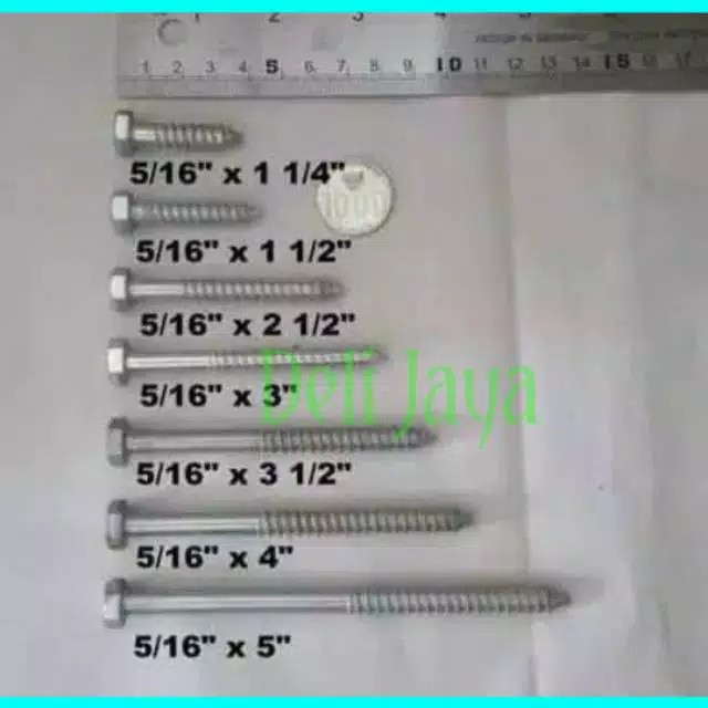 Jual 10pcs Deskrup Baut Sekrup 5/16 x 1.5 | Shopee Indonesia
