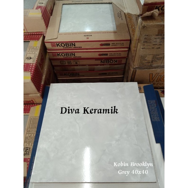 Jual Keramik Lantai Kobin Brooklyn Grey 40x40 | Shopee Indonesia