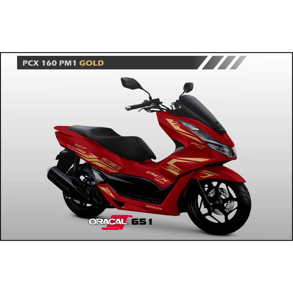 Jual STICKER HONDA NEW PCX 160 MERAH CUTTING STIKER PCX RACING SPORTY ...