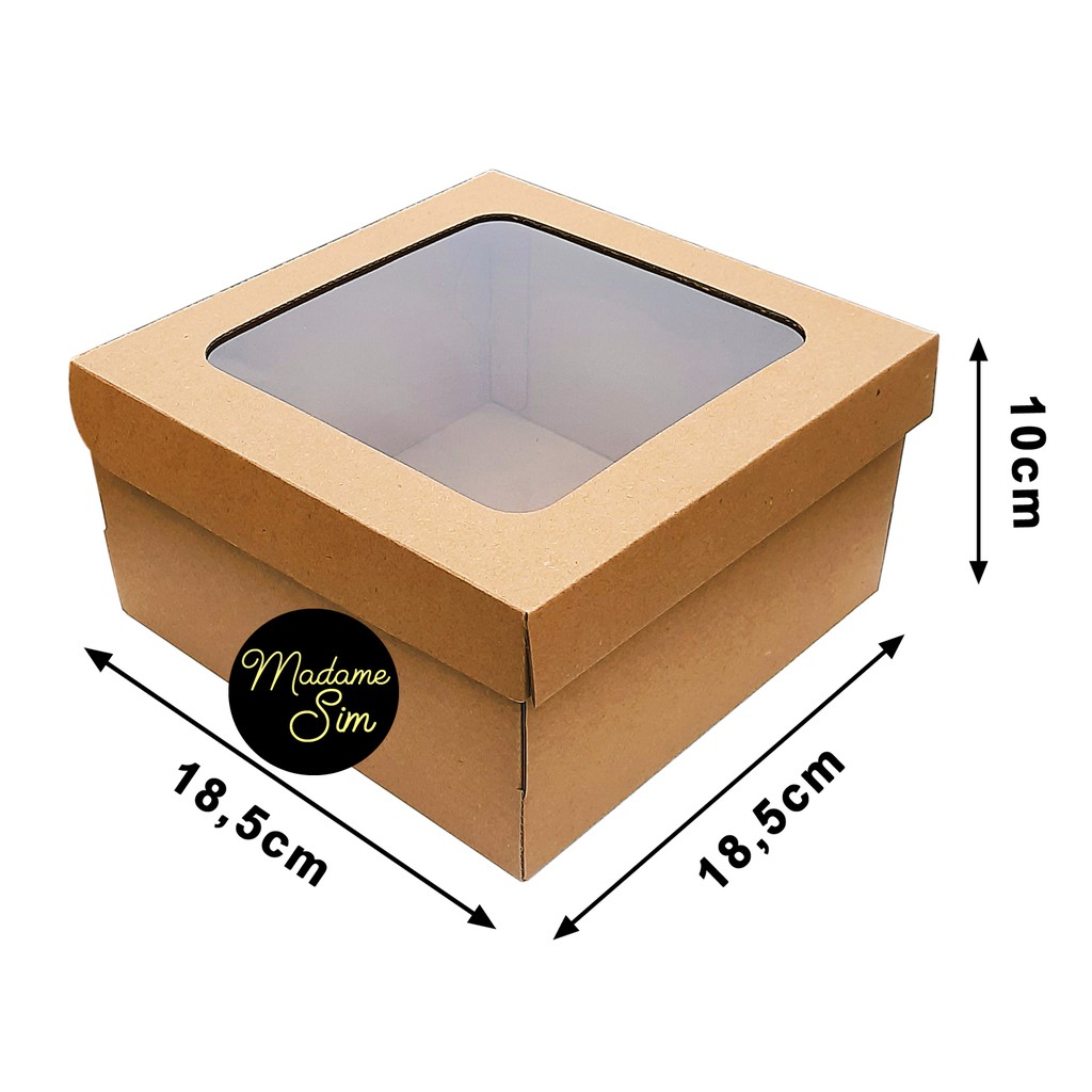 Jual KOTAK KUE - CAKE BOX 18x18x10 - JENDELA (ISI : 10 PCS) | Shopee ...