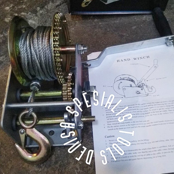 Jual HAND WINCH WIRE ROPE 1000 LBS 450 KG KATROL DEREK ALAT ANGKUT ...