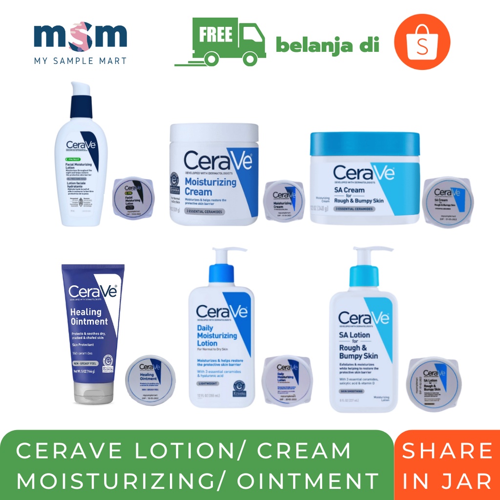Jual SHARE IN JAR CERAVE PM Daily Moisturizing Lotion / Moisturizing ...