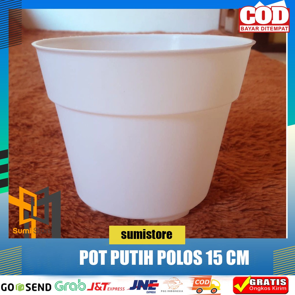 Jual Pot Bunga 15 PUTIH - Pot Plastik 15 PUTIH - Pot Bunga 15 PUTIH ...