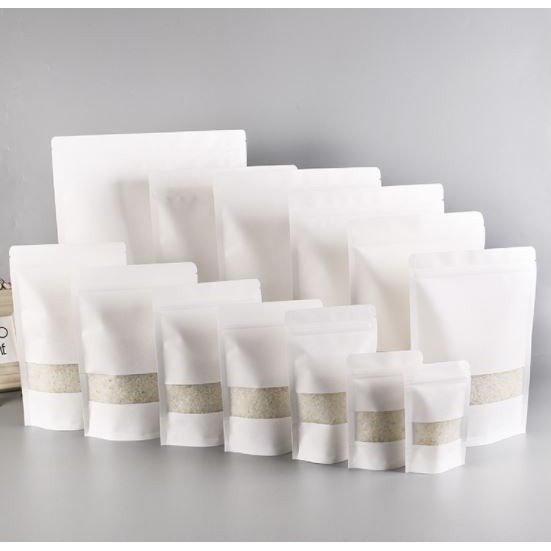 Jual NEW!!! Standing Pouch Craft PUTIH / Ziplock Bag Paper Putih ...