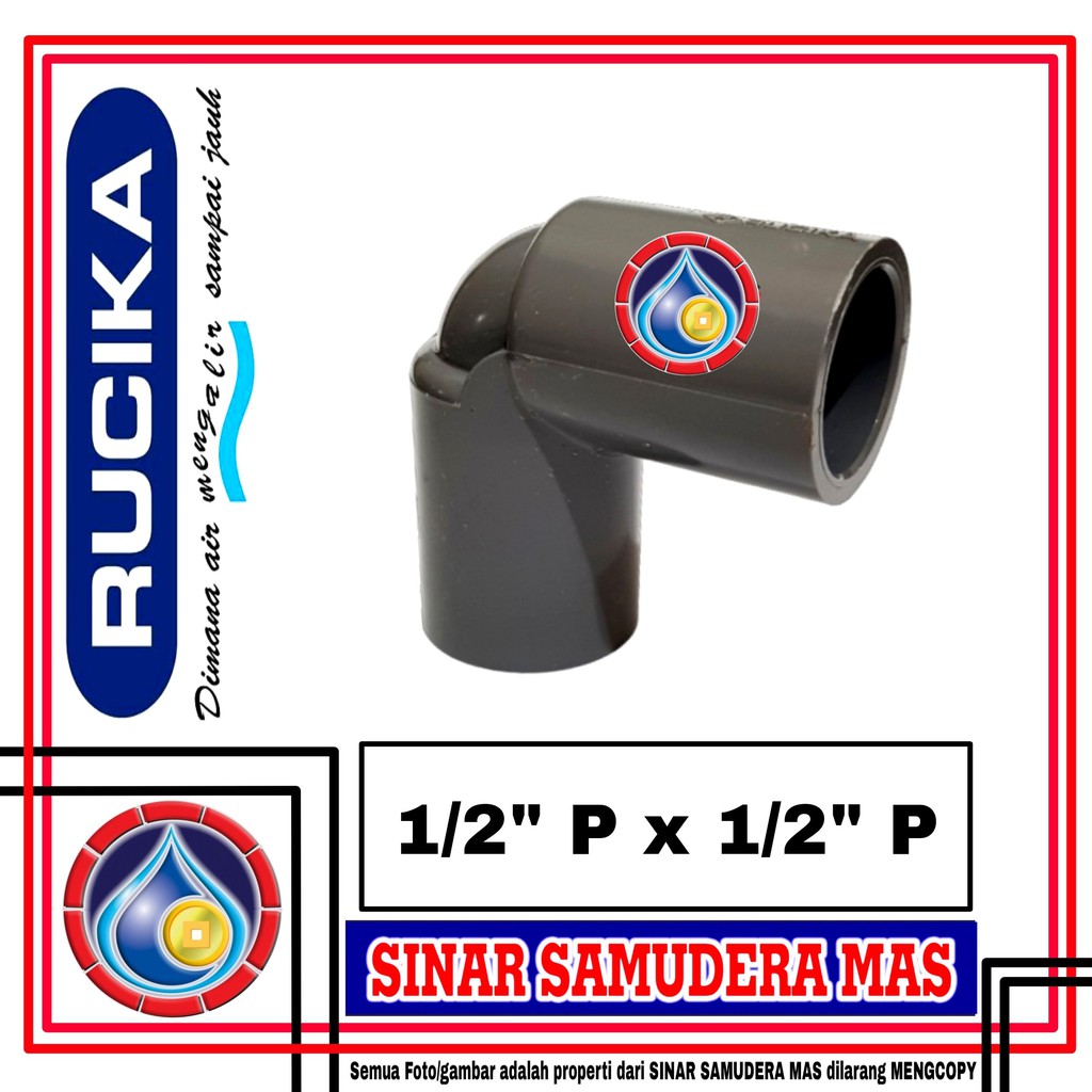Jual KNIE PVC POLOS 1/2 in x 1/2 in Rucika - ELBOW PVC - KNEE PIPA KNEE ...