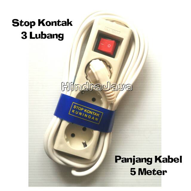 Stop Kontak 3 Lubang / Multi Portable Socket Kabel 5M | Shopee Indonesia