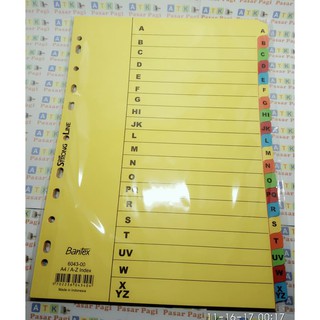 Jual Pembatas Kertas Binder Ordner A-Z Index 6043 A4 Bantex Murah ...