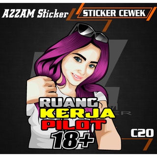 Jual Stiker Cewek vector RUANG KERJA PILOT decal mobil TRUCK Sticker ...