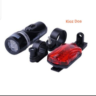 Jual Lampu Sepeda Set 5 LED Depan Belakang / Front Tail Bicycle Light ...