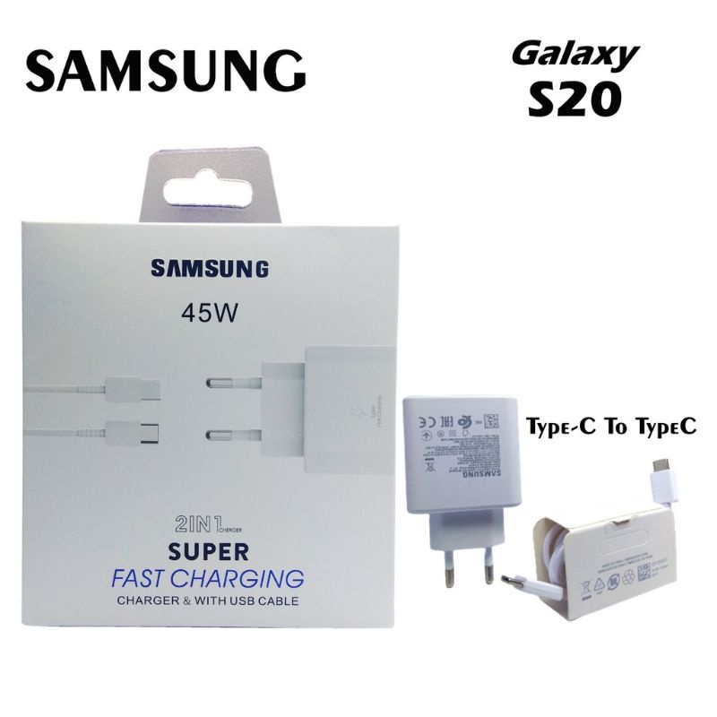 CHARGER SAMSUNG 45W USB C TO C SUPER FAST CHARGE SAMSUNG SA71/ S7+/A51 ...