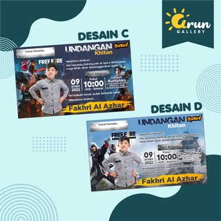 Jual UNDANGAN KHITAN ANAK TEMA GAME FREE FIRE FF / UNDANGAN ANAK ...