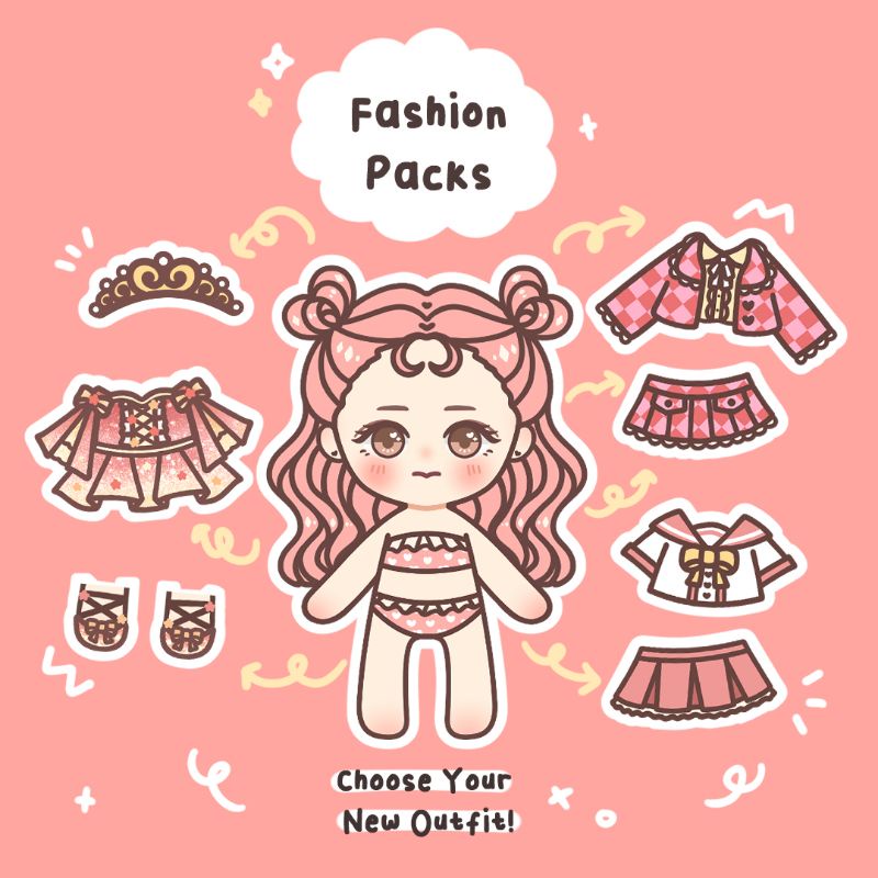 Jual [ Female Fashion Pack ] Baju Tambahan Mainan Jadul Boneka Kertas ...