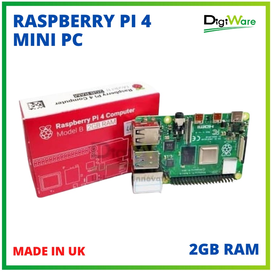 Jual Raspberry Pi 4 RAM 2GB Made In UK / Mini PC Raspi 4 | Shopee Indonesia