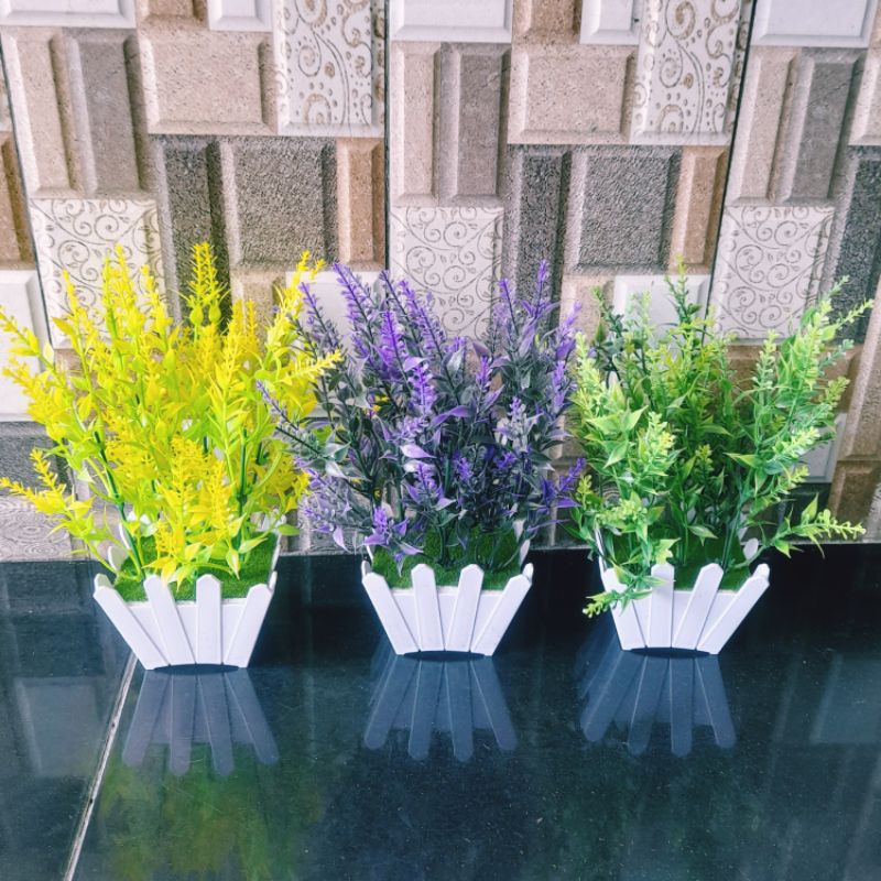 Jual Tanaman Dekorasi Bunga Hias Artificial Bunga Pot Pot Model Pagar ...