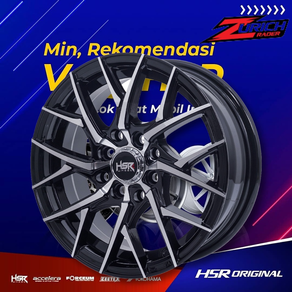 Jual Velg Mobil Racing Ring 14 HSR KUROSU R14 Lebar 5,5 Rata Hole 4x100 dan 4x114,3 ET 35 Black ...