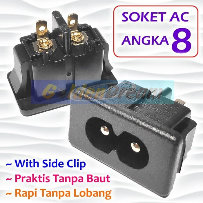 Jual Soket AC angka 8 Standar Power Outlet Socket Switch Colokan Listrik Indonesia|Shopee Indonesia