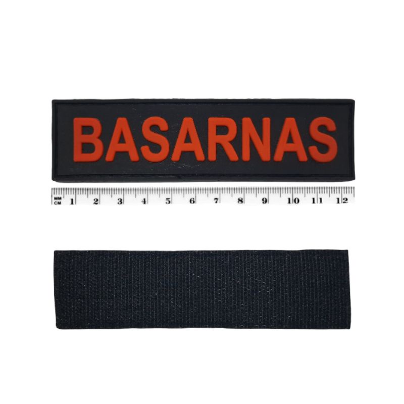 Jual Patch Rubber Emblem BASARNAS / Tulisan BASARNAS Dasar Hitam Huruf ...