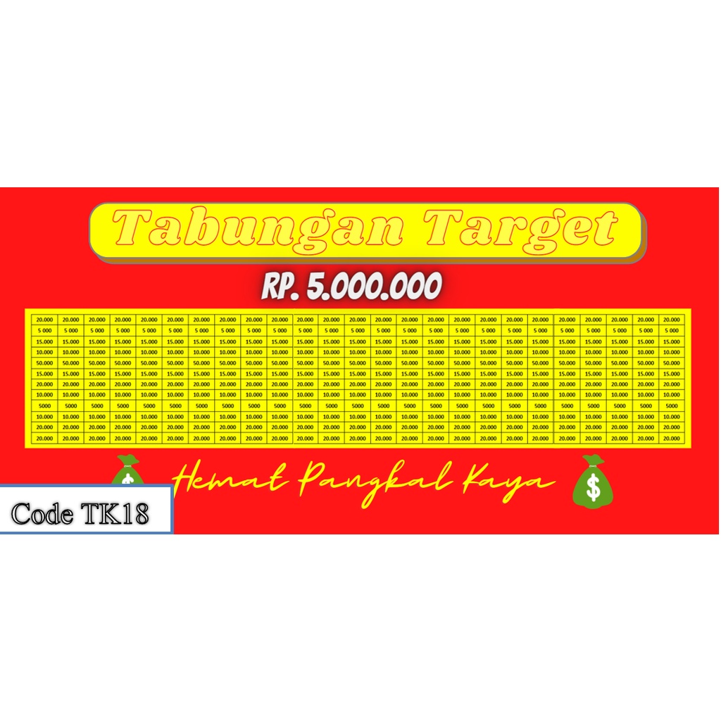 Jual 5JutaMIX Celengan Target 5 Juta Mix Kuning TK18 Celengan