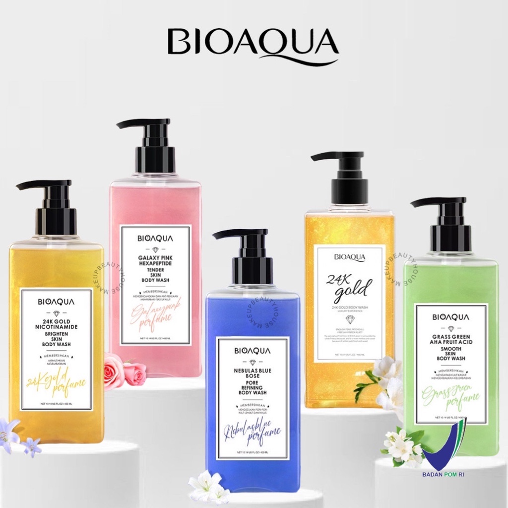 Jual BIOAQUA Body Wash 400ml - Smooth Skin | Pore Refining | Tender Skin | Brighten Skin | 24k ...