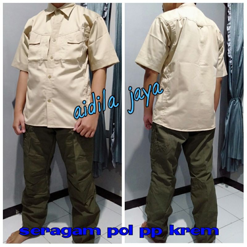 Jual Seragam Satgas satpol pp pdh pol pp krem cream baru | Shopee Indonesia