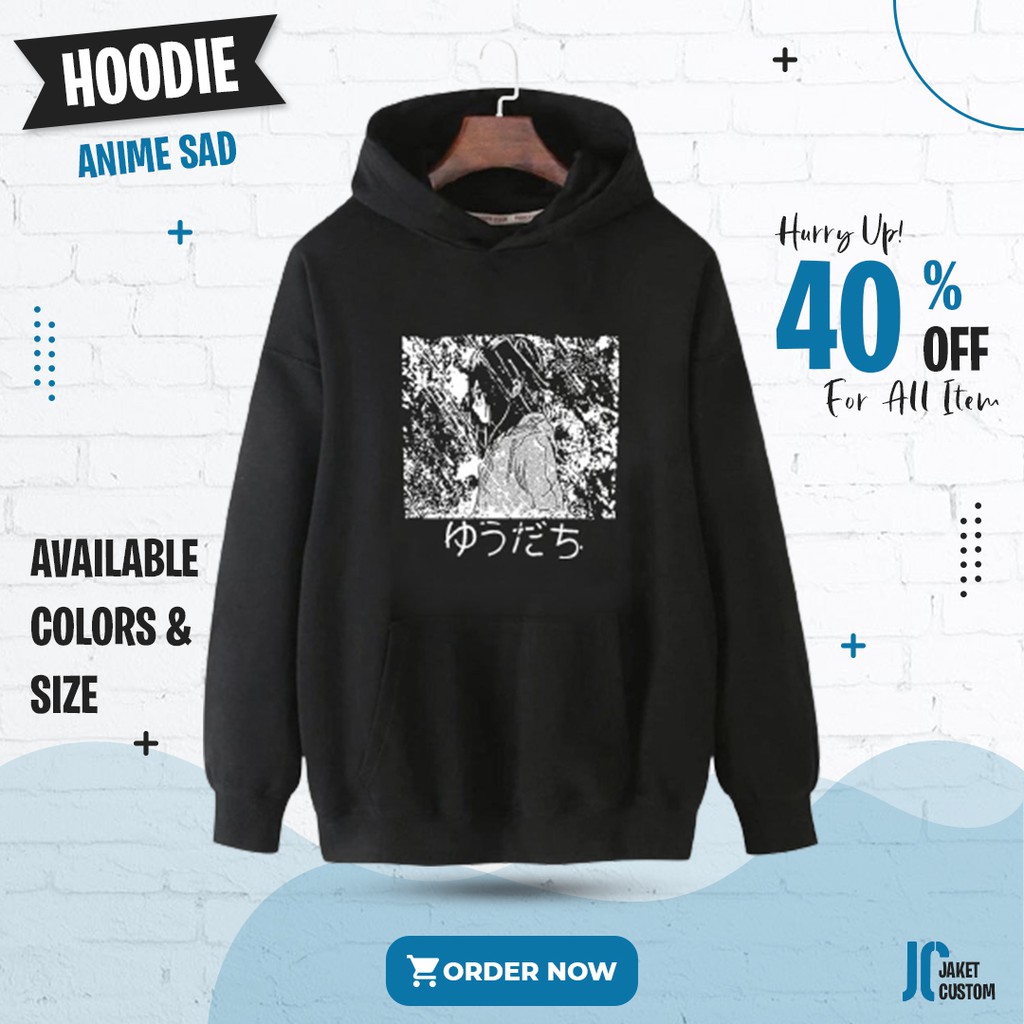 Jual Jaket Hoodie Anime sad Pria Wanita Bahan Fleece Ukuran M L XL XXL ...