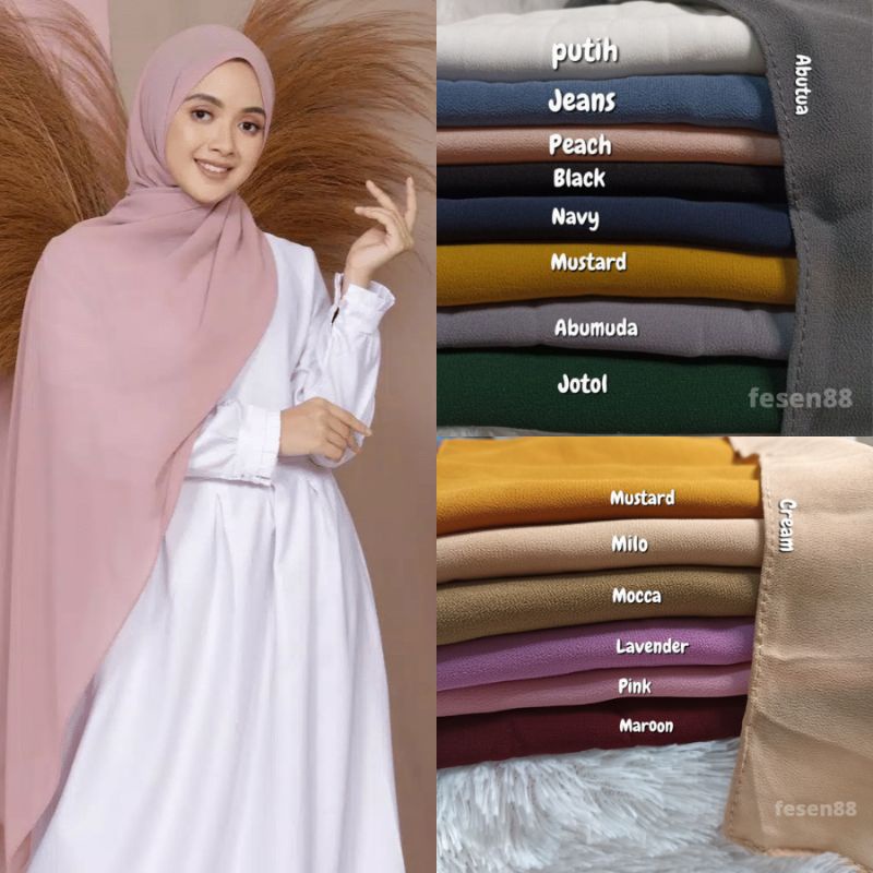 Jual Jilbab Pasmina | Pasmina Ceruty Babydoll Premium | Shopee Indonesia