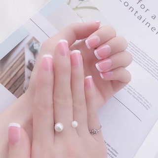 Jual CQ08 - 24pcs Kuku Palsu Warna Bening Putih Wedding Fake Nails ...