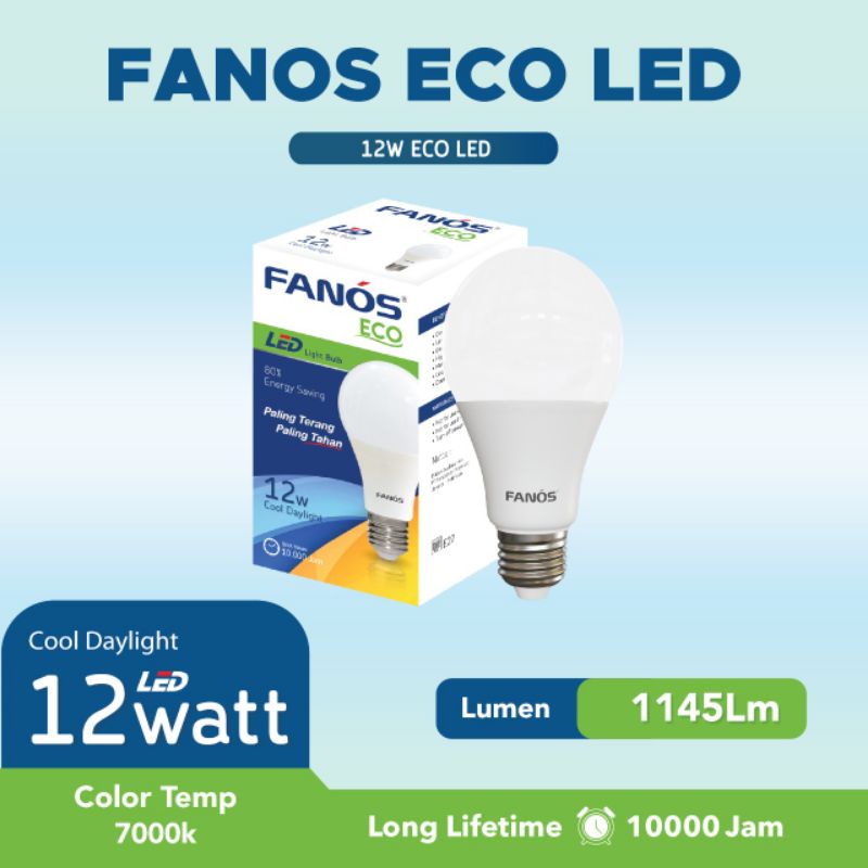 Jual Lampu Led Fanos Eco 12w 12 Watt Garansi 1 Tahun Cahaya Putih | Shopee Indonesia
