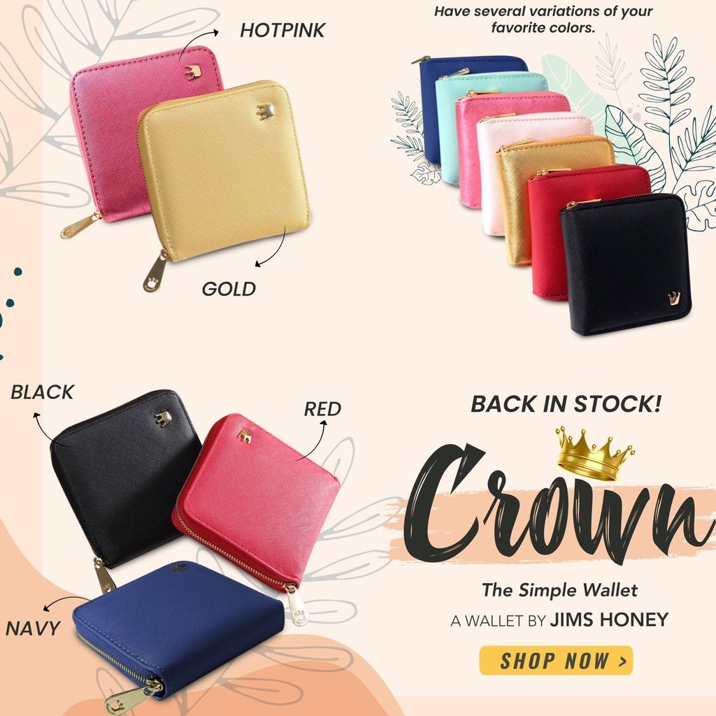 Jual CROWN WALLET JIMS HONEY Dompet Lipat Mini Kecil Wanita Import JH ...