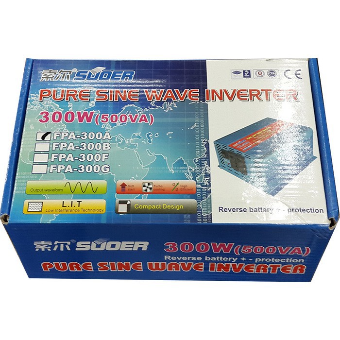Jual Power Inverter PURE SINE WAVE 300w Merk SUOER FPA-300A 12V DC to 220V AC | Shopee Indonesia