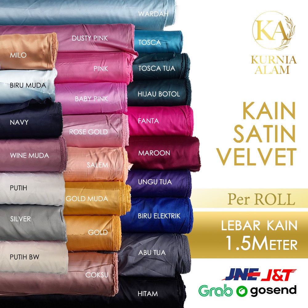 Jual Kain SATIN VELVET ROLL X 150CM LEBAR PREMIUM by Roberto Cavali ...