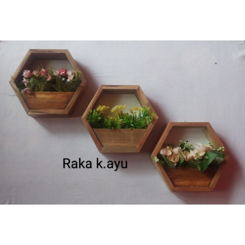 Jual Pas bunga Hexagon Pas bunga cantik/pas bunga kayu/hiasan dinding ...
