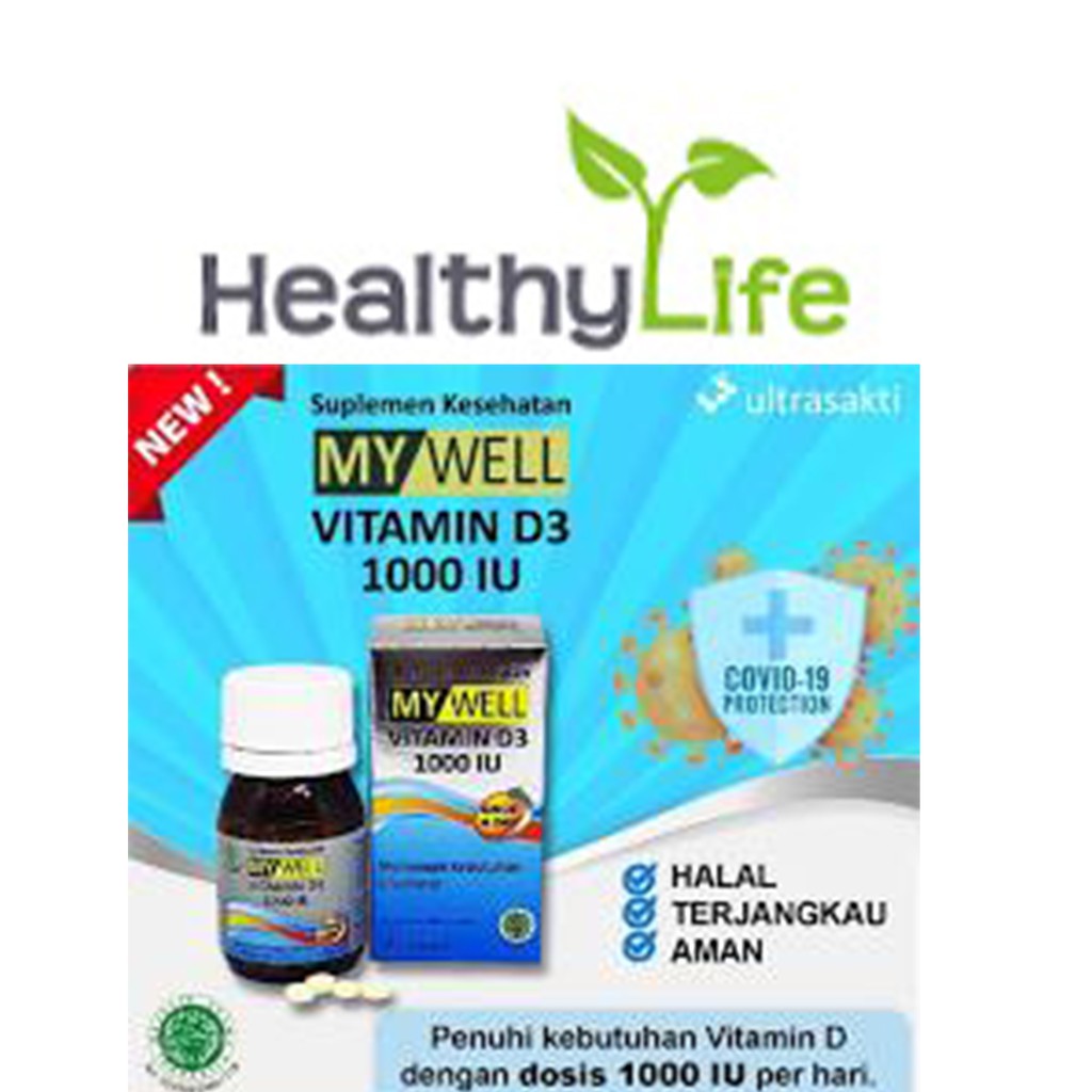 Jual MYWELL Vitamin D3 1000 IU isi 20 Tablet ORIGINAL | Shopee Indonesia