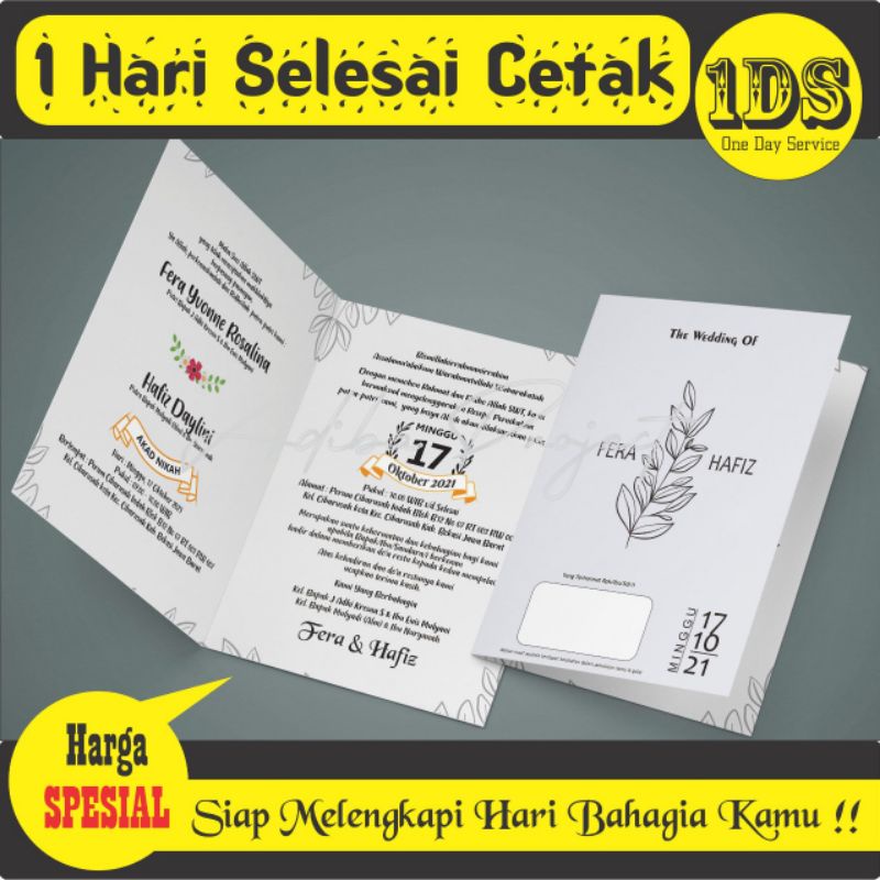 Jual AD.028 cetak cepat undangan pernikahan kilat Murah Meriah Vintage ...