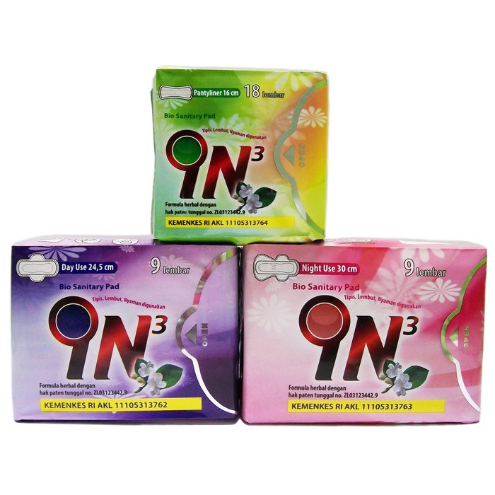 Jual Pembalut & Pantyliner IN3 Bio Sanitary Pad Paket Kombinasi ...