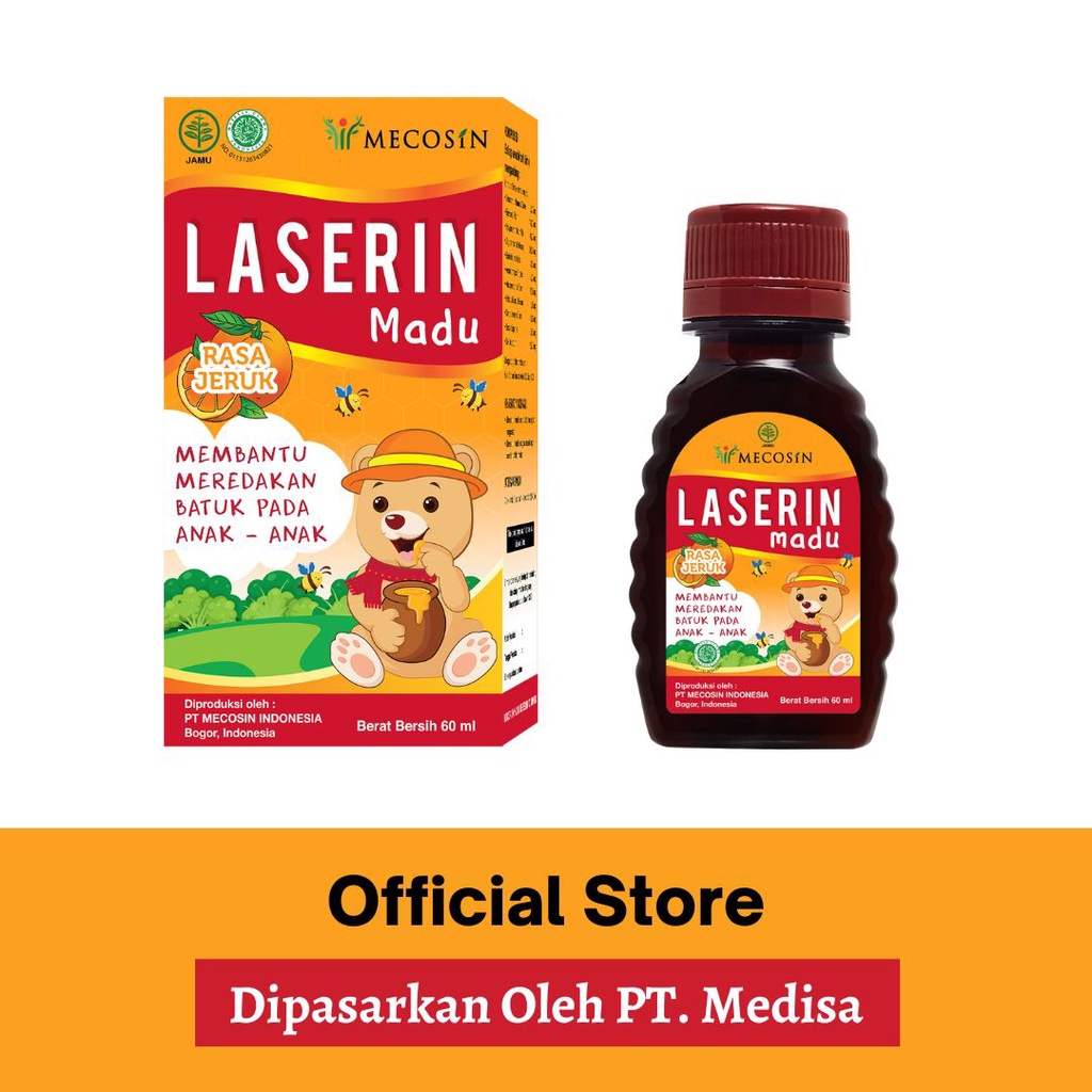 Jual LASERIN Madu Orange 60 ml | Sirup Obat Batuk Anak Rasa Jeruk ...
