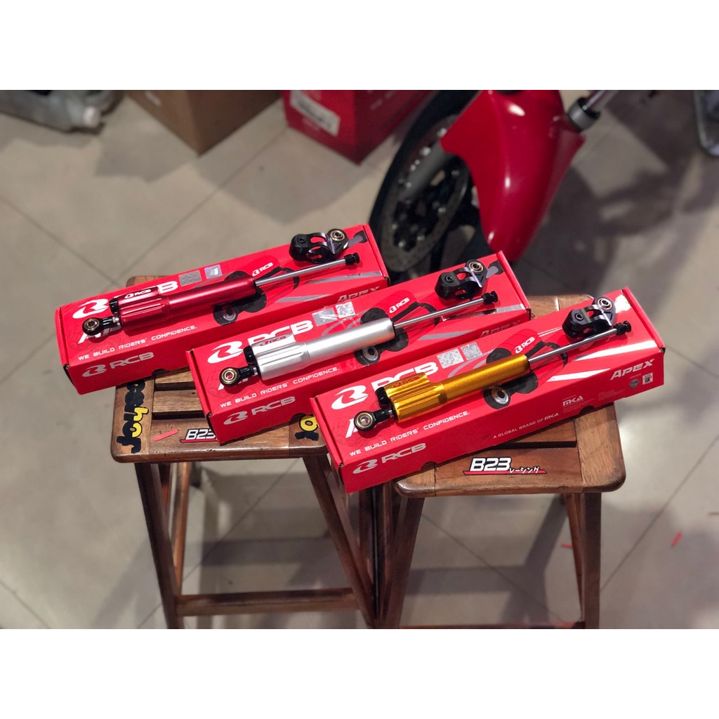 Jual steering damper stabilizer stang long RCB Apex 110mm warna lengkap ...