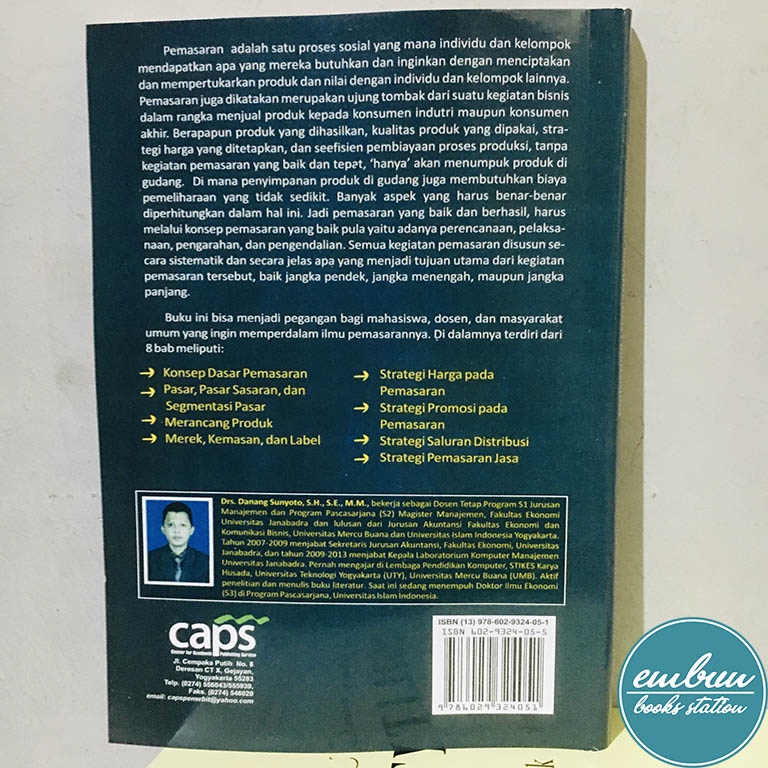 Download DASAR - DASAR MANAJEMEN PEMASARAN - Drs. DANANG SUNYOTO - Karna Buku Aku Pintar