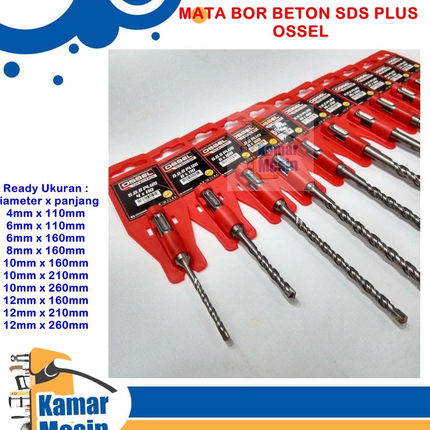 Jual Mata Bor Beton SDS Plus 10mm x 260mm Ossel Mata Bor SDS 10mm x ...